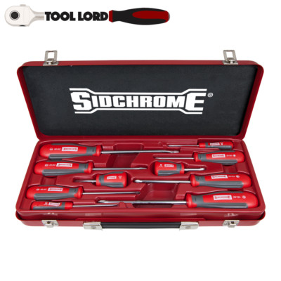 Sidchrome 10 Piece Ergonomic Screwdriver Set with Phillips & Slotted ...