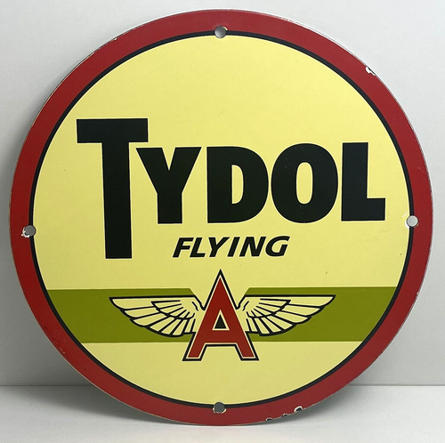 Tydol Flying A - Round Porcelain Sign - 9.5" Reproduction | eBay