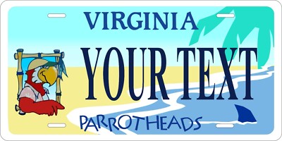 Virginia Parrot Custom Personalized License plates Auto Bike Motorcycle ...