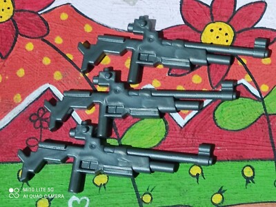 PLAYMOBIL LOT x3 SUBRIFLES RIFLES POLICE MILITARY AGENTS SUBMACHINE GUN ...