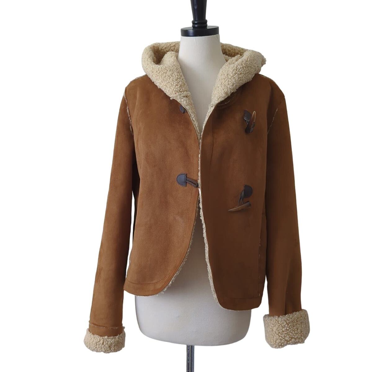 Anthropologie Ett:Twa Andes Hooded Sherpa Faux Suede Jacket Anthropologie Ett:Twa Andes Hooded Sherpa Faux Suede Jacket