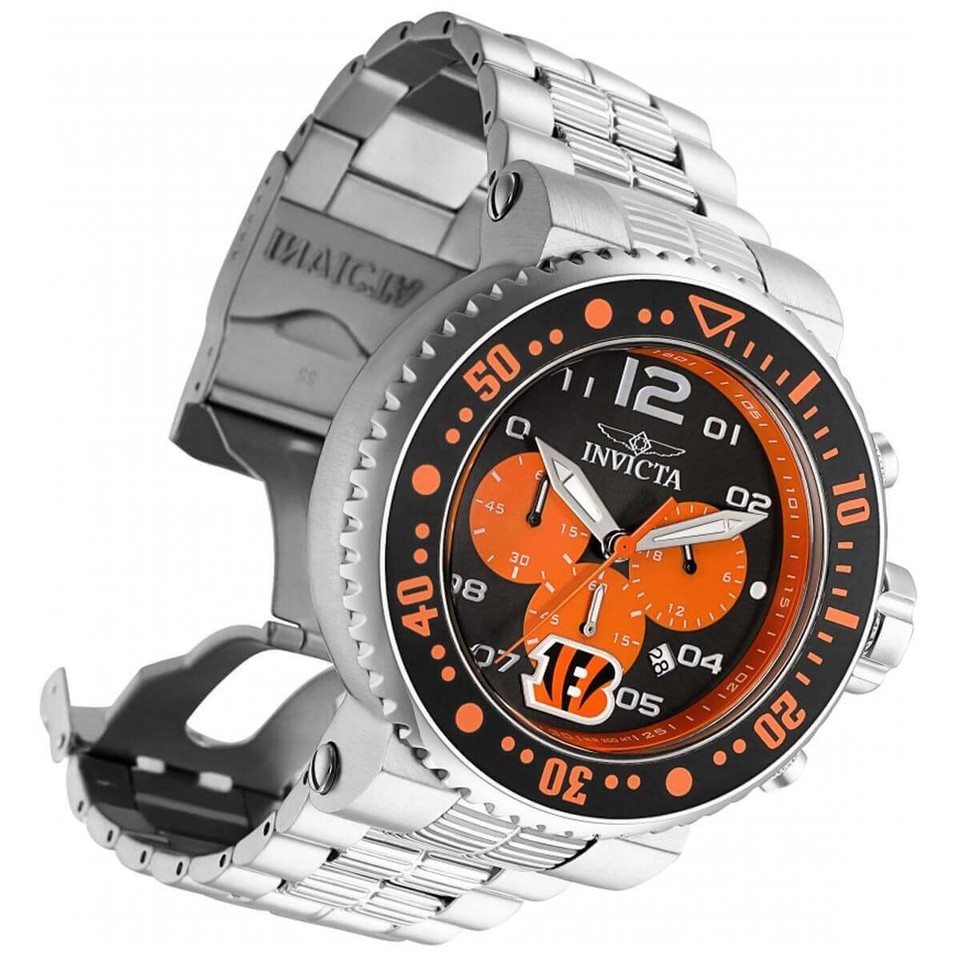Invicta Men's Watch NFL Cincinnati Bengals Chrono Black and Orange Dial ...