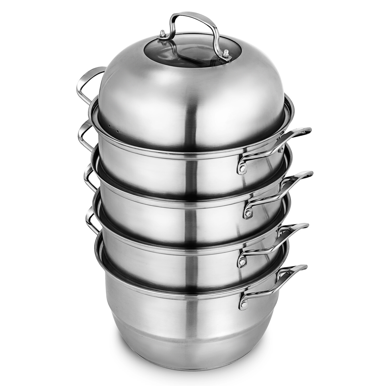 5 Layer Food Dumpling Steamer 28/30cm Soup Drawers Scraper Kitchen ...