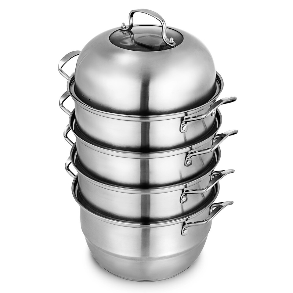 5 Layer Food Dumpling Steamer 28/30cm Soup Drawers Scraper Kitchen ...