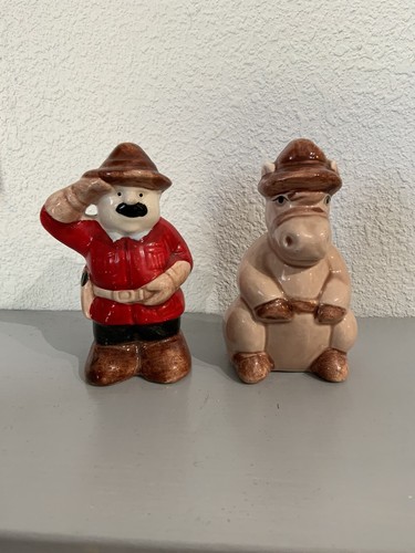 Canadian Mountie and Horse Salt and Pepper Shaker Set Collectible ...