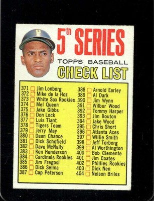 1967 TOPPS #361 ROBERTO CLEMENTE VGEX PIRATES CHECKLIST CLEMENTE HOF ...