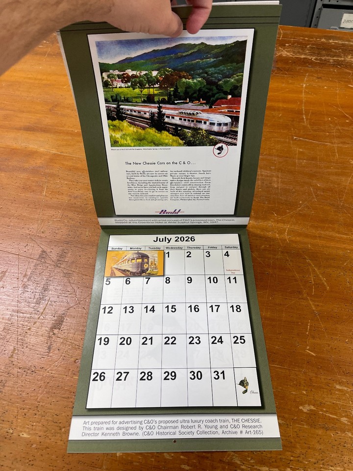 Chesapeake & Ohio C&O Chessie 2026 Calendar: Chessie and Trains 9x12 ...