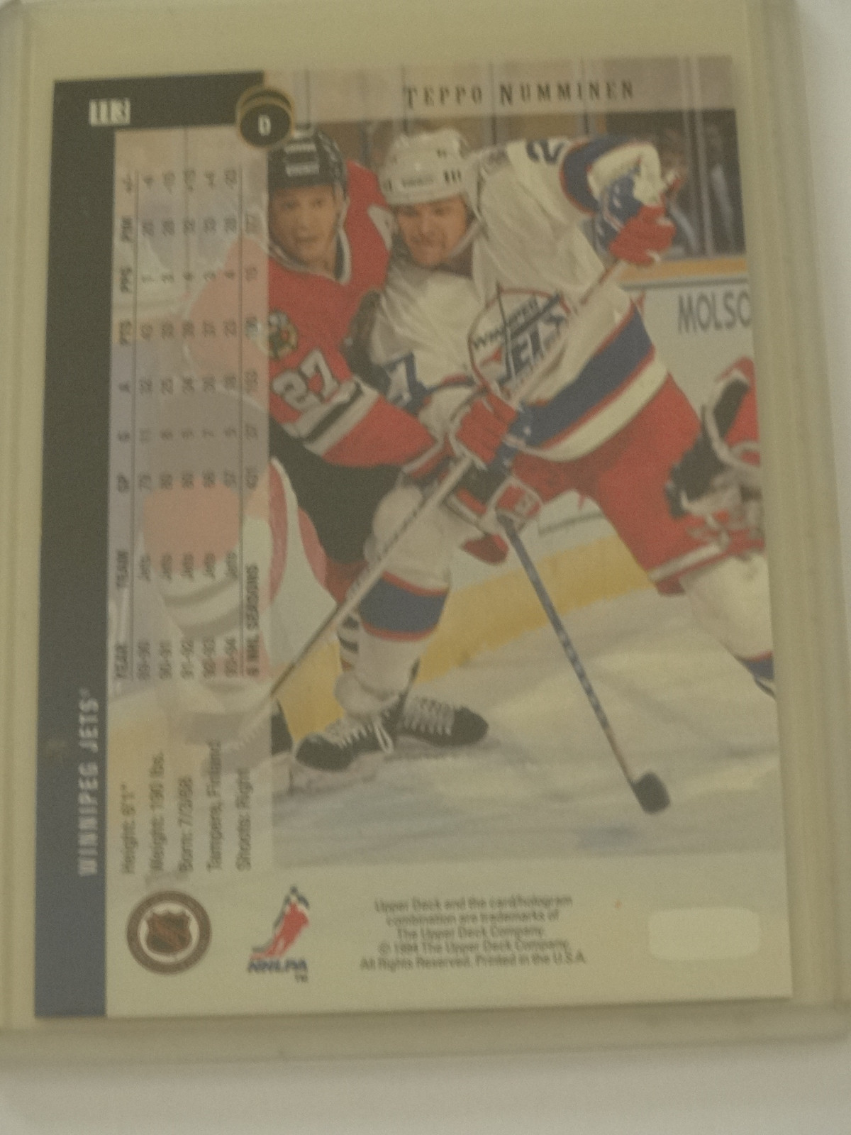 1994-95 Upper Deck UD Electric Ice #113 Teppo Numminen Winnipeg Jets ...