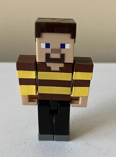 Minecraft Build a Portal STEVE in BEE SHIRT 3.25 Inch Action Figure NO ...
