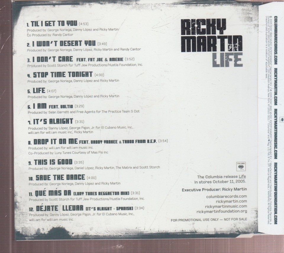 ricky martin life cd promo | eBay