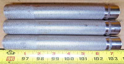 304 stainless steel solid knurled rod 1" diameter X 7" long, lot of 3 ...