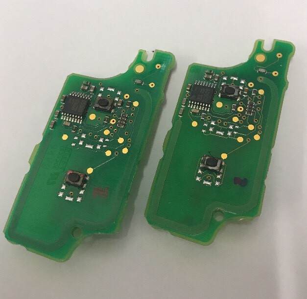 2 X PEUGEOT / CITROEN 2 BUTTON REMOTE FLIP KEY CIRCUIT BOARD PCB ...