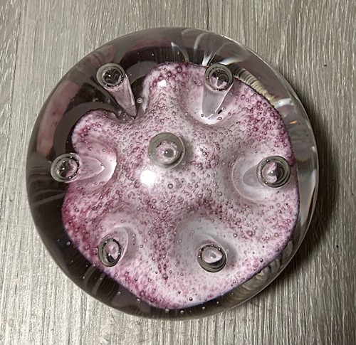 Vintage Art Glass Paperweight Pink Design And Design with Controlled ...
