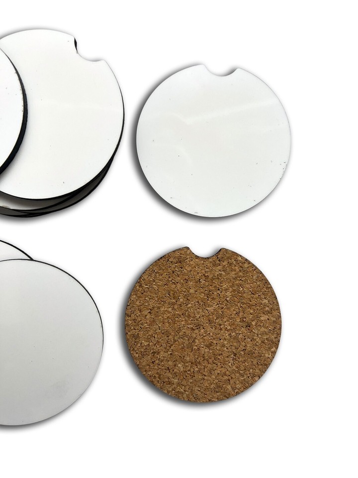 Qty 18 Unisub Sublimation Blank Hardboard Car Coaster 2.5" Round with ...