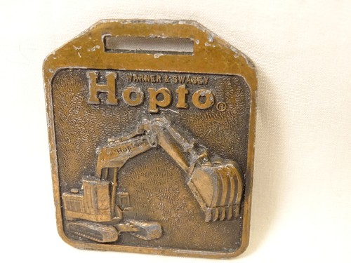 Nice Vintage Hopto Excavator Warner & Swasey Bronze All Metal Watch Fob ...