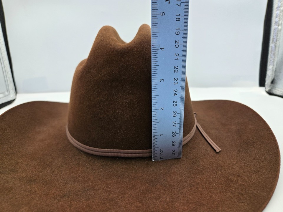 Vintage Stetson 4X Beaver Chocolate Brown Last Drop Rancher Size 6 3/4 ...