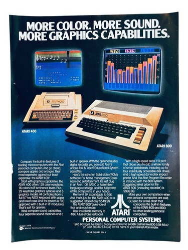 1980 Atari 400 800 Personal Computer Systems Vtg Print Ad 8.5x11 Vtg Tech Ads | eBay