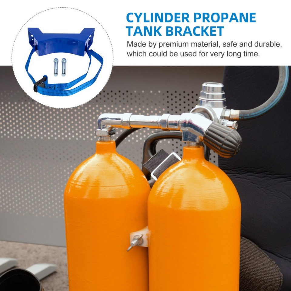 2 Sets Wall-mounted Gas Cylinder Bracket Heavy Duty Stands Tank ...