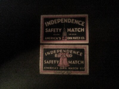 LOT of (2) DIFFERENT VINTAGE *INDEPENDENCE SAFETY MATCH* U.S.A. MATCH ...