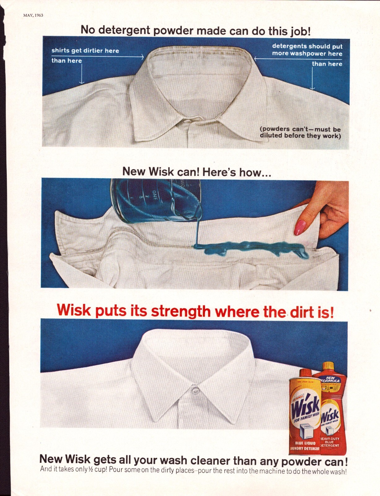 Vintage Print Ad -1963 for Wisk Laundry Detergent | eBay