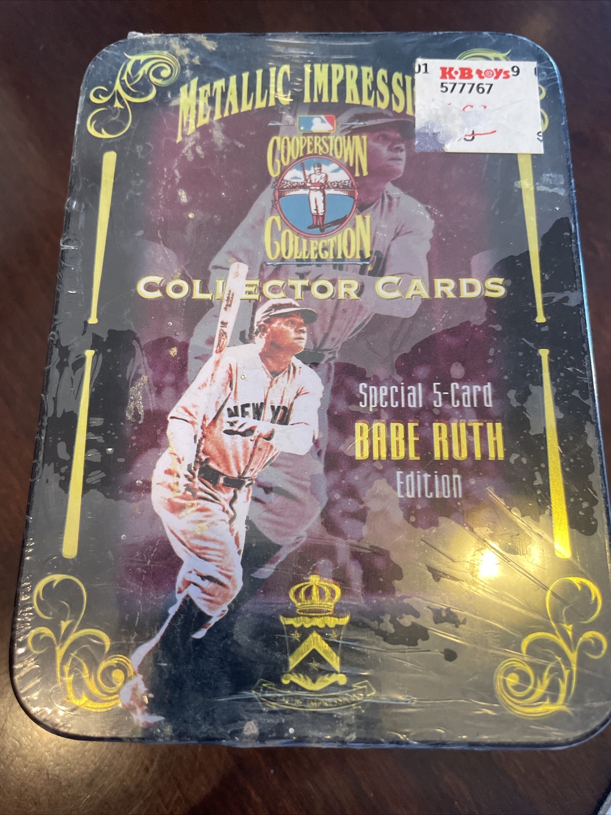 1994 Babe Ruth Metallic Impressions 5 Card Set Collectors Tin Factory ...