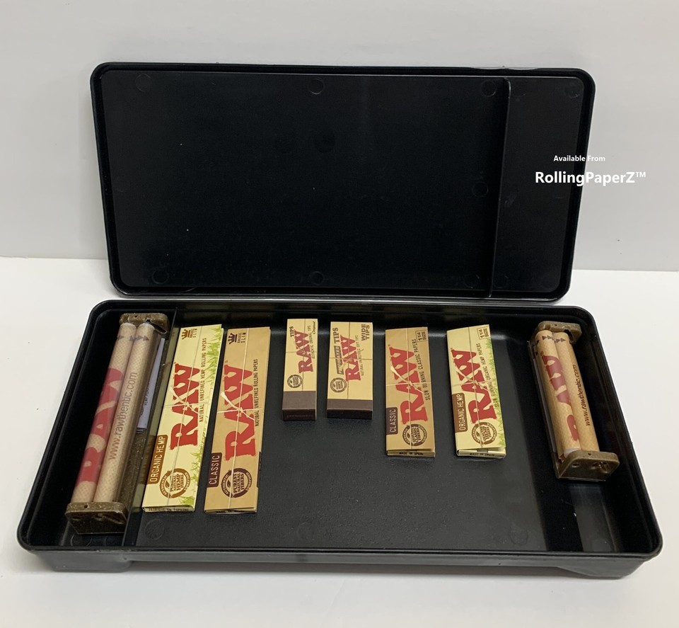 THE STATION ROLLING TRAY & STORAGE BOX +RAW Papers, Tips & Rolling ...