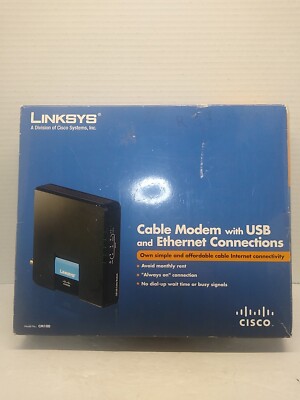 NEW Linksys Cable Modem USB And ETHERNET Connections Cisco Model CM100 ...