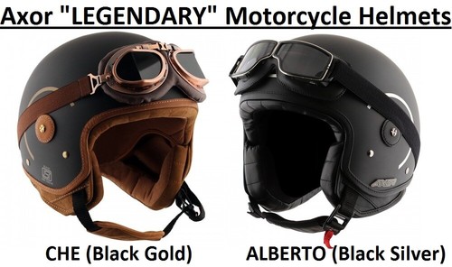 AXOR "LEGENDARY" Open Face Motorcycle Helmet with Goggles | eBay