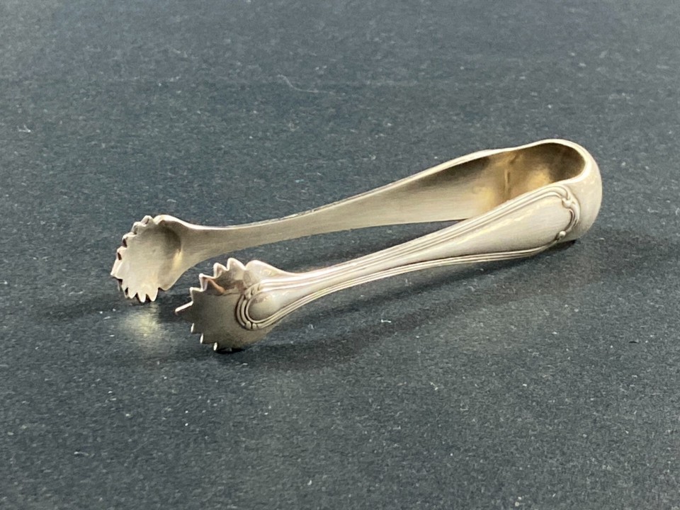 Sugar tongs in silver-plated metal or solid silver net model Louis XV ...