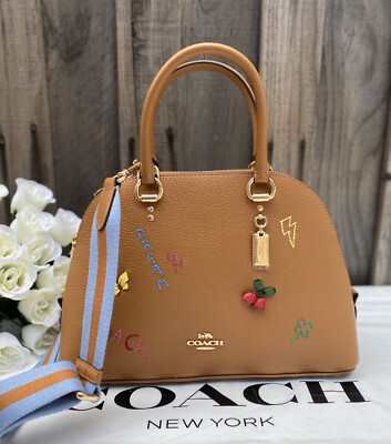 NWT COACH C8281 Katy Satchel In Leather With Diary Embroidery Penny ...