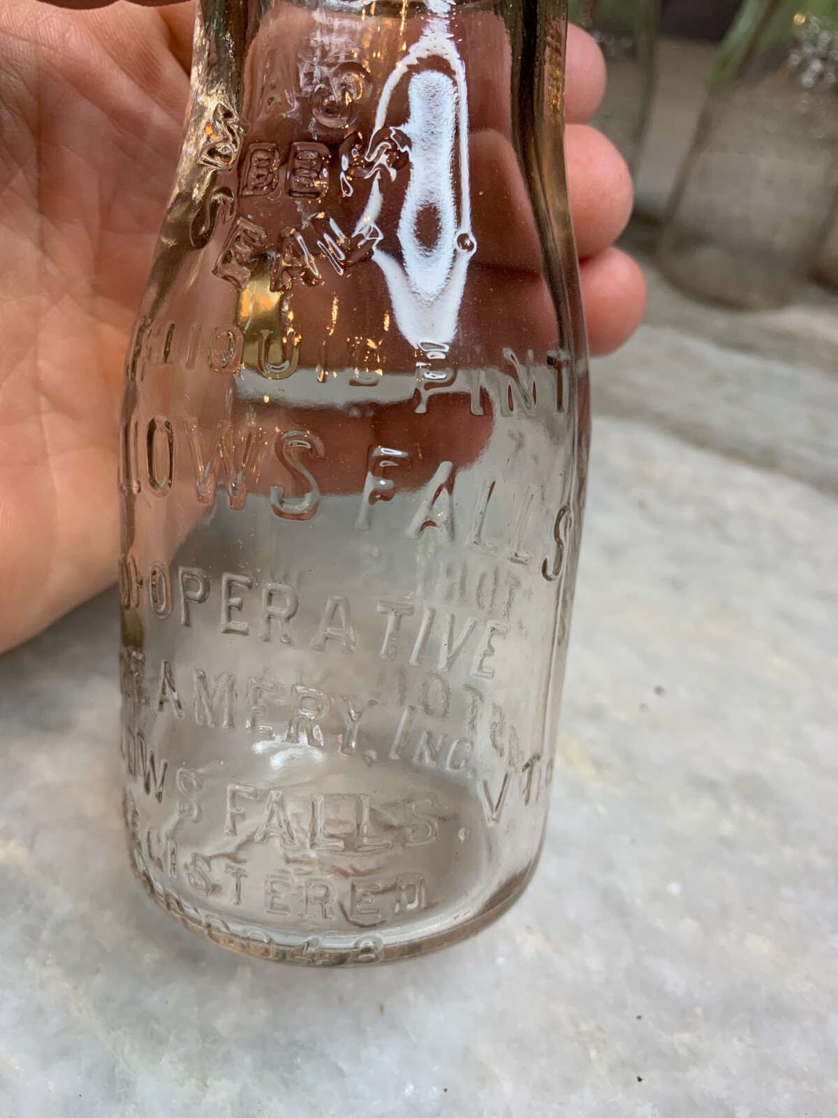 Set 6: Bellow's Creamery Bellow Falls VT Milk Glass Bottles Boston ...