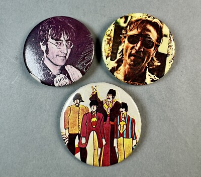 VINTAGE Lot JOHN LENNON And The Beatles Pinback Buttons Three | eBay