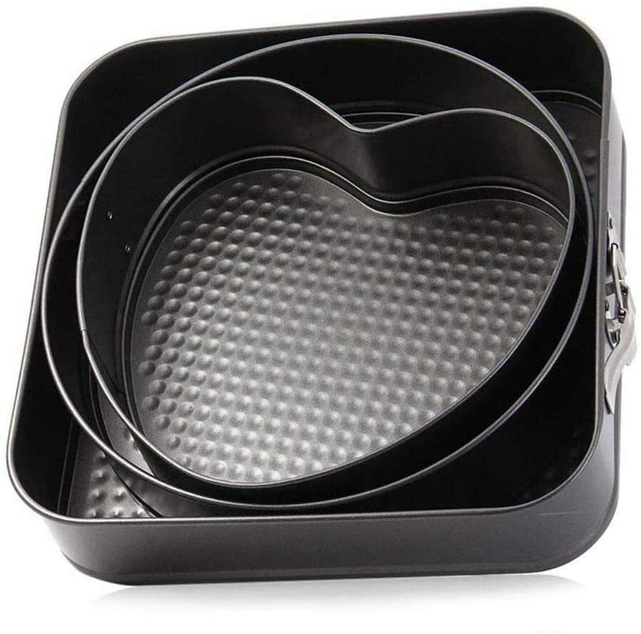SET OF 3 NON STICK SPRING FORM CAKE BAKING BAKE TIN TRAY BAKEWARE Round ...