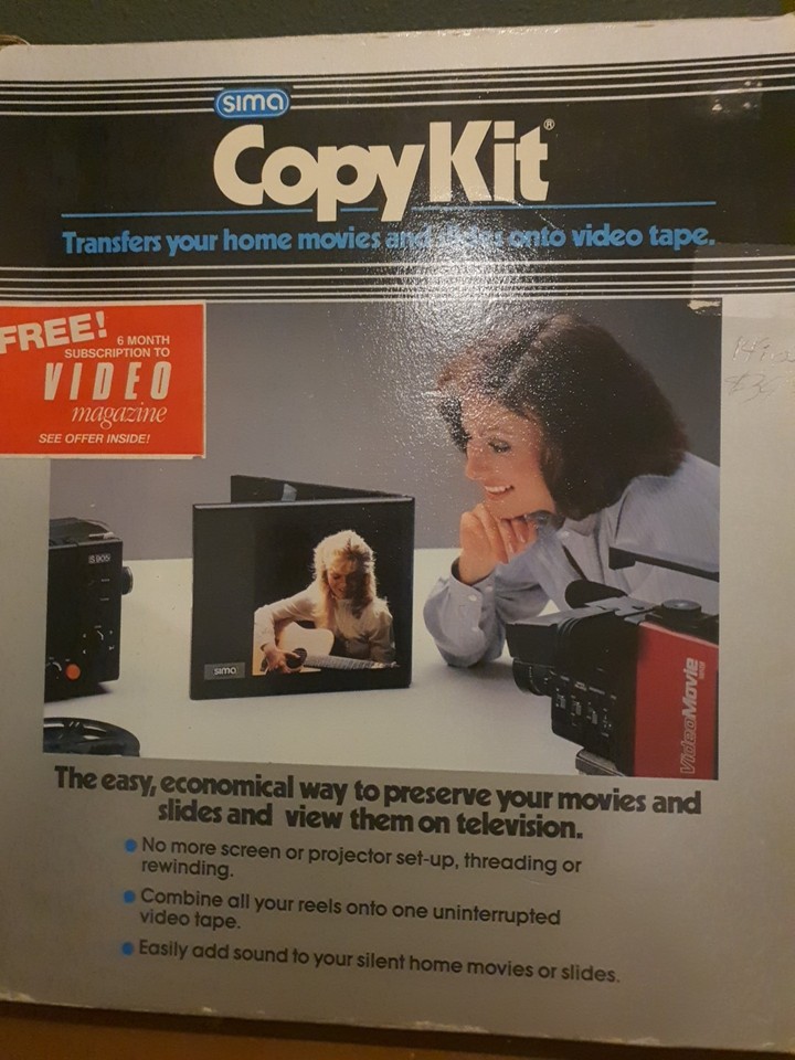 VINTAGE Sima Copy Kit DIY Home Film Reel Movies To Video Tape VHS ...