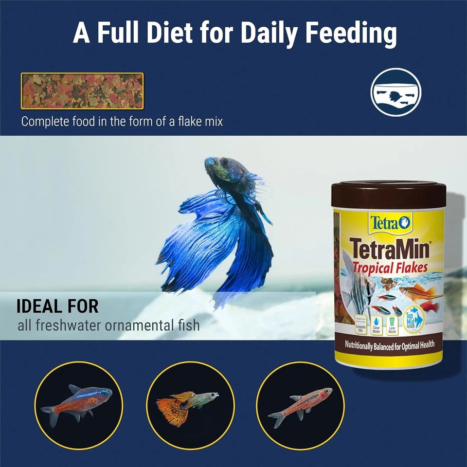 Tetramin Nutritionally Balanced Tropical Flake Food for Tropical Fish ...