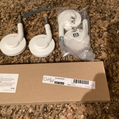 Ikea BEKANT Casters Wheels Set Of 4 Rubber-Coated 203.724.57 White New ...