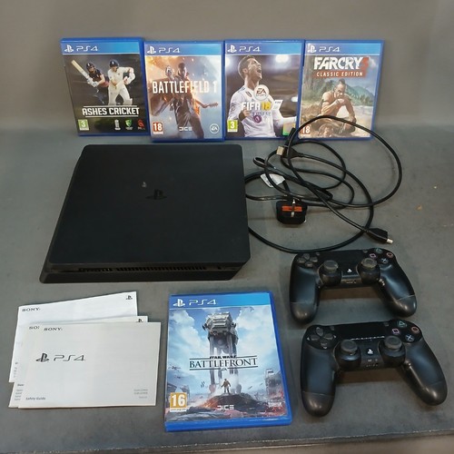 Sony PlayStation 4 Slim 500GB Console With 2 Controllers 5 Games ...