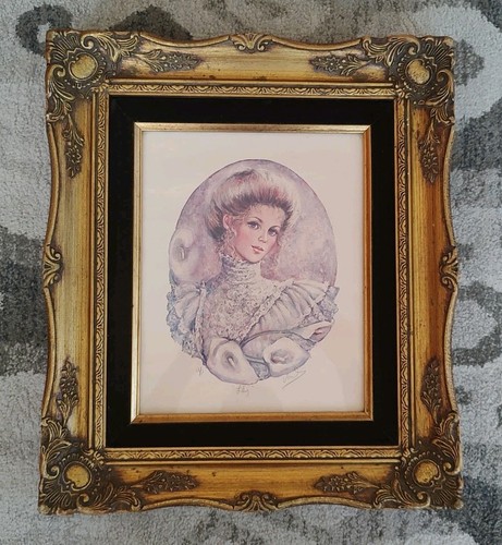 mary vickers signed print lily PROFESSIONALLY FRAMED 15,5"x13" Golden ...