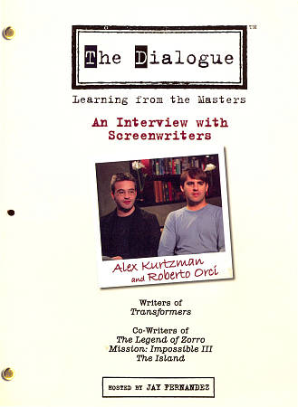 Dialogue Series - Alex Kurtzman and Roberto Orci (DVD, 2008) for sale ...
