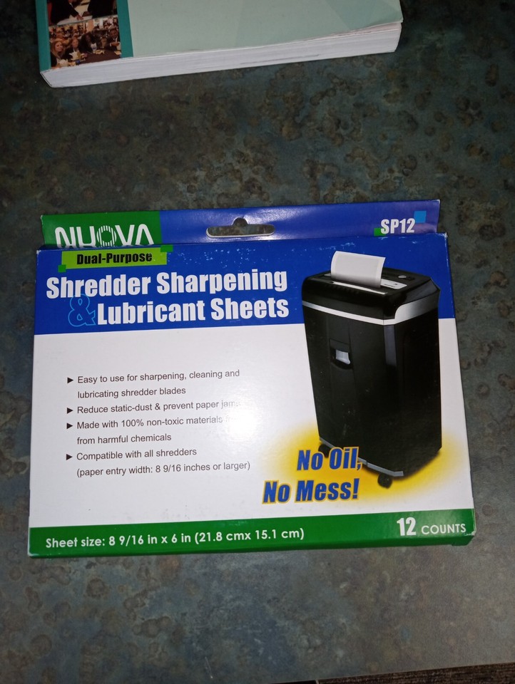 Nuova SP12 Paper Shredder Sharpening Lubricant Sheets 12 Count Easy ...