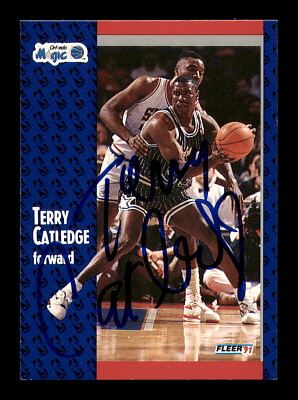 Terry Catledge Autographed Signed 1991-92 Fleer Card #144 Orlando Magic ...