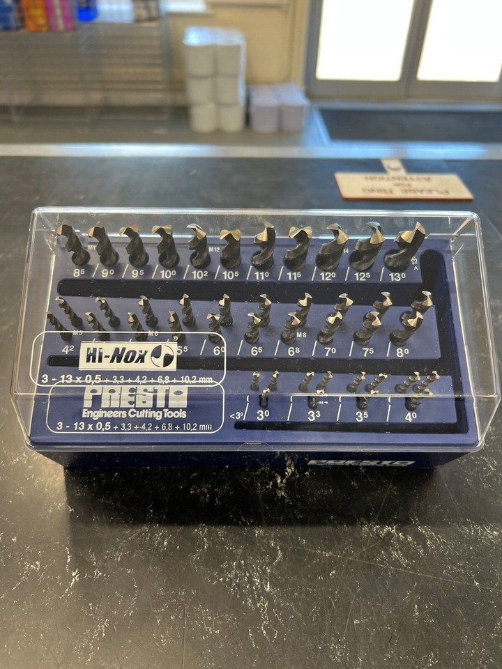 Presto 09902M25 43pce 3.0-13.0mm + Tapping Hi-Nox Drill Set For ...