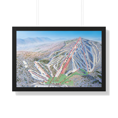 Bromley VT Trail Map Framed Poster Vermont Ski Resort 30x20 | eBay