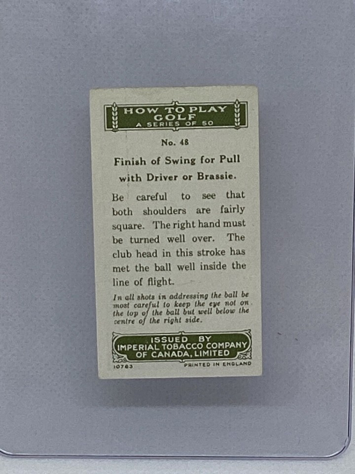 1925 Imperial Tobacco How To Play Golf #48 Arthur Havers (SET BREAK) (B ...