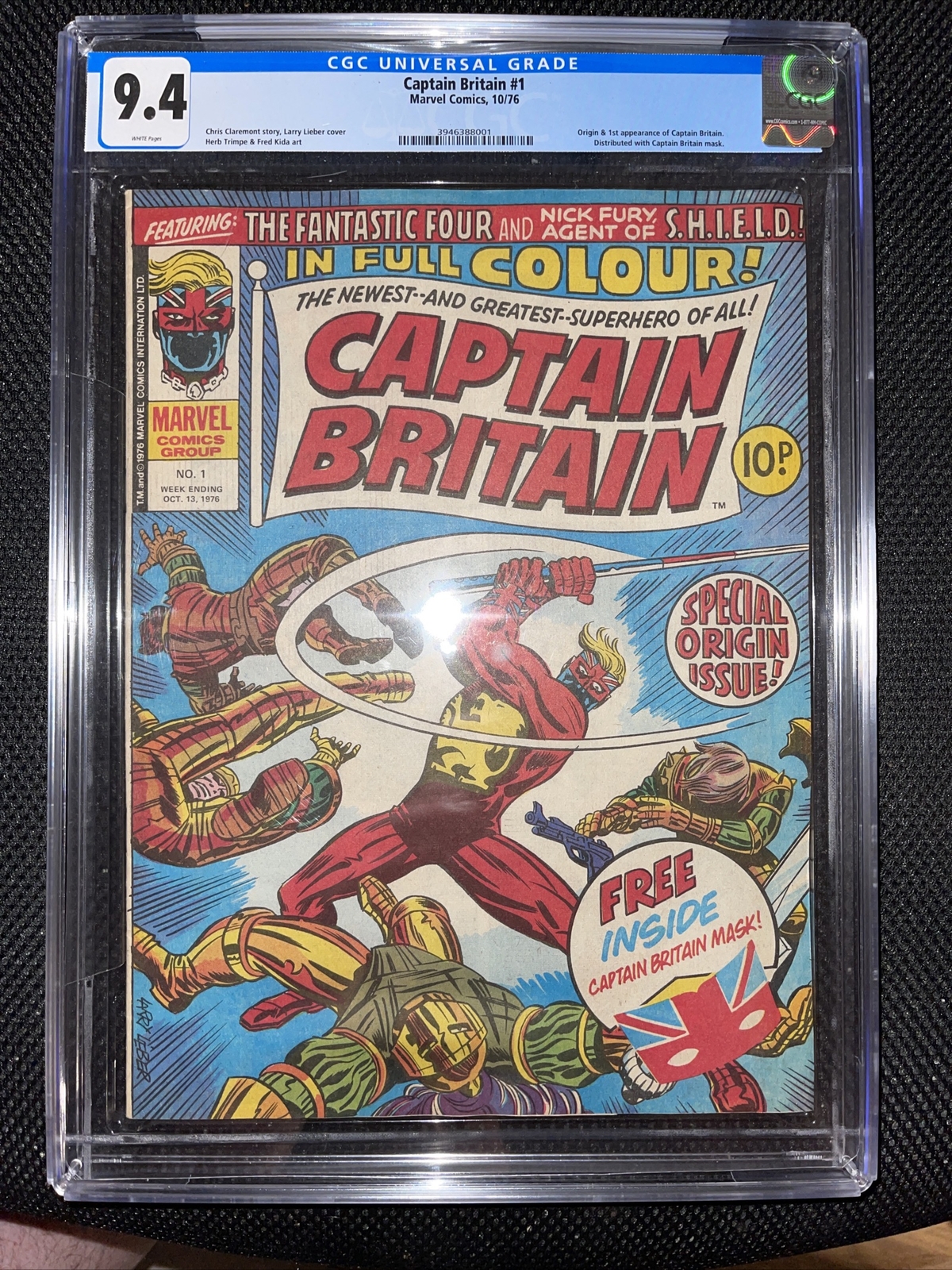 Captain Britain #1 (1976) CGC 9.4 NM 1st App & Origin Brian Braddock ...