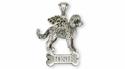 Labradoodle Angel Pendant Jewelry Silver And Gold Handmade Dog Pendant ...