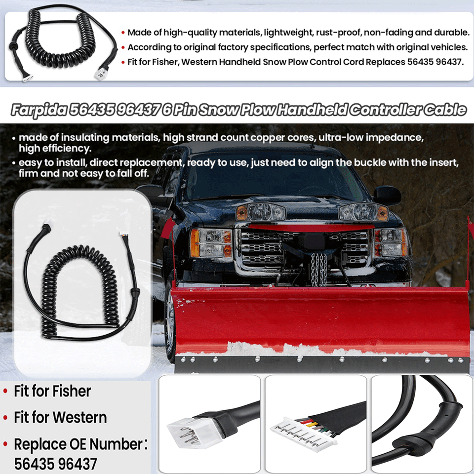 FOR WESTERN FISHER SNOW PLOW 6 PIN STRAIGHT BLADE HANDHELD CONTROLLER ...