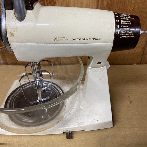 Vintage Sunbeam Mixmaster Stand Mixer 12 Speed, 1 Bowl 4 Beaters | eBay