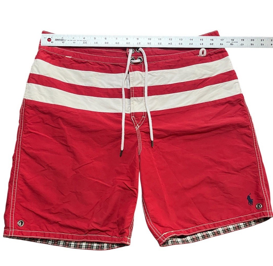 Polo Ralph Lauren Reversible Swim Trunks Striped And Plaid Men's Size ...