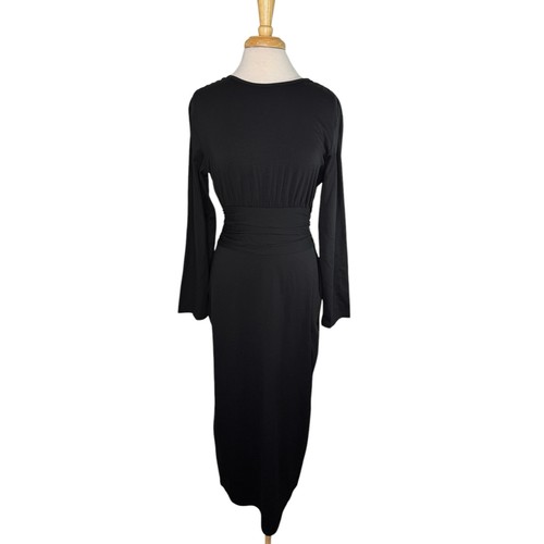 VEILED COLLECTION *NEW* Black Blake Ruched Waist Maxi Dress Size Medium ...